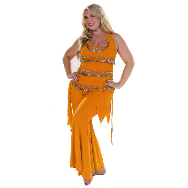 Belly Dance Plus Sized Lycra Pants & Top Costume Set | Dazzling Masri ...
